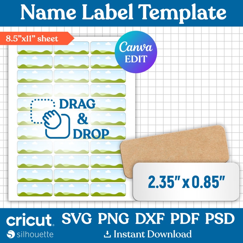 Name Labels Template, School Supply Labels Svg, School Label Template ...