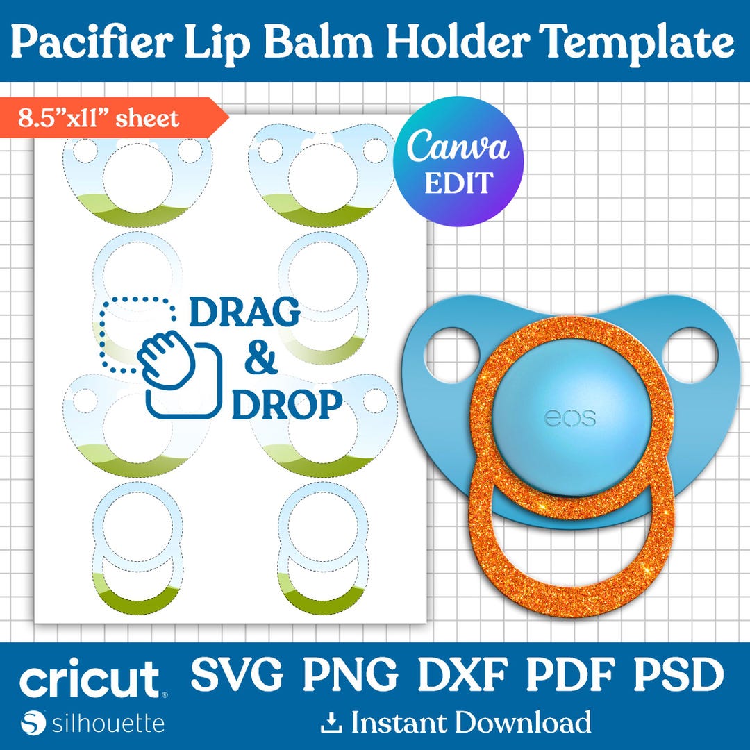 Pacifier Lip Balm Holder Template, Baby Pacifier Lip Balm Holder ...