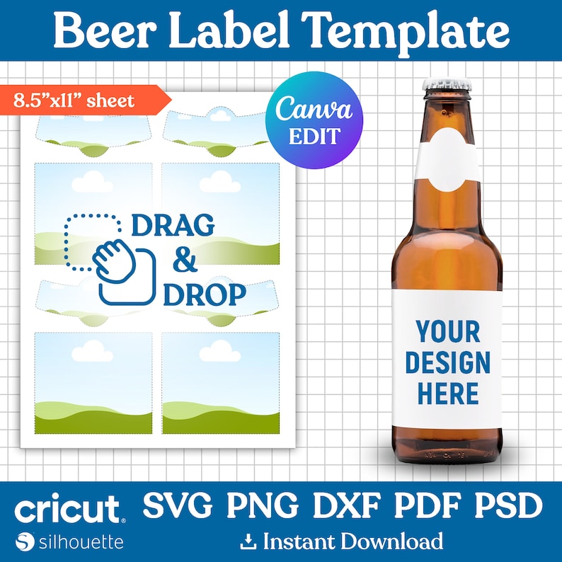 Beer Label Template, Beer Label Svg, Bottle Beer Neck Label Template ...