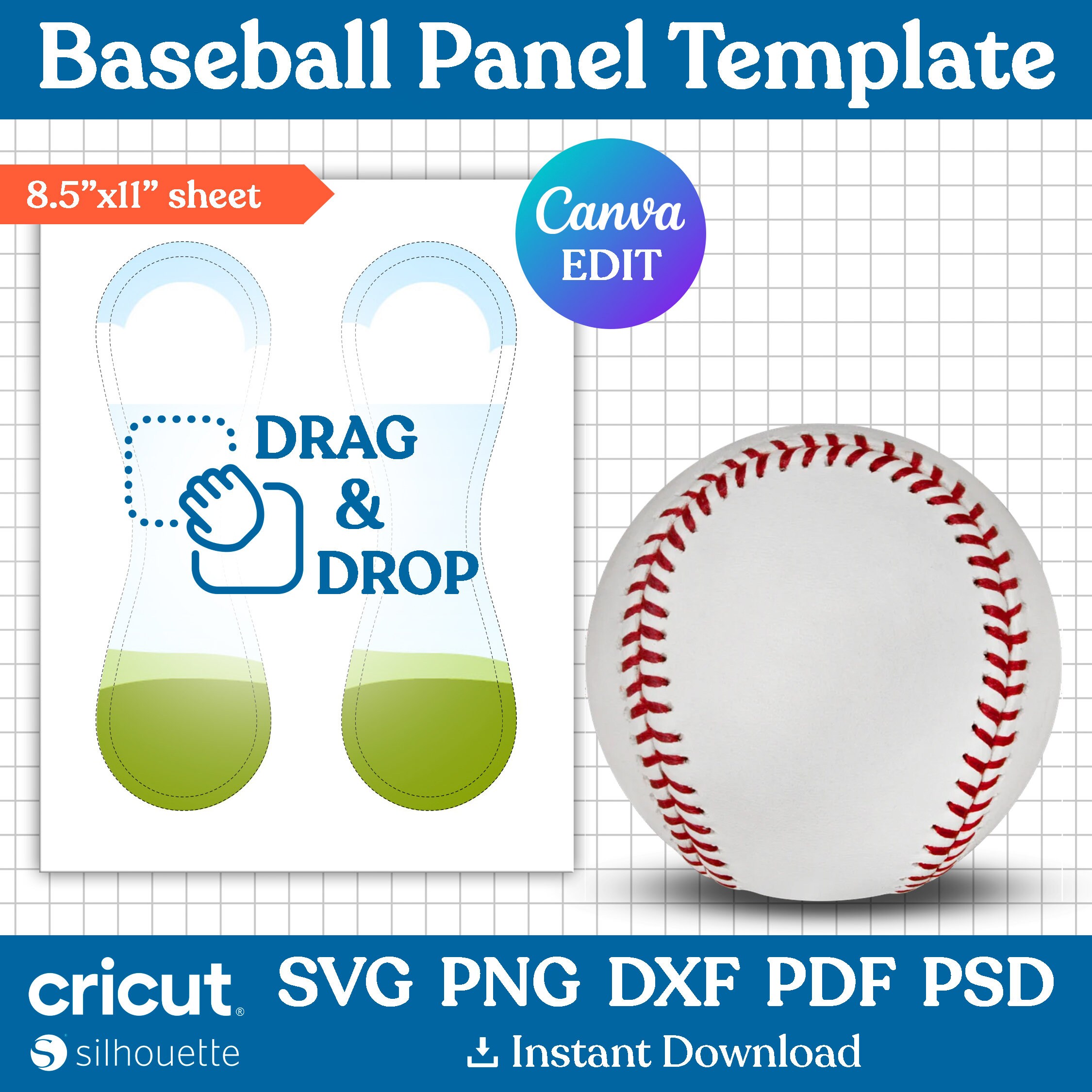 Baseball Panel Template Svg, Baseball Leather Blank Template, Photo ...