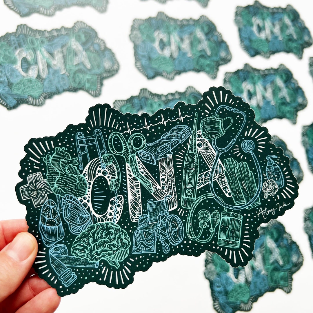 CNA Vinyl Sticker, Nurse Stickers, Vinyl Stickers for Nurses, Anatomy ...