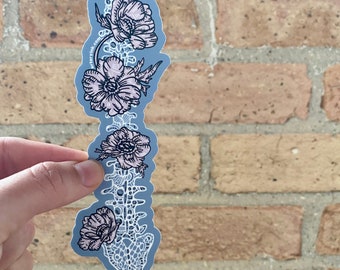 Floral Lumbar Spine | Laminated Sticker - Etsy