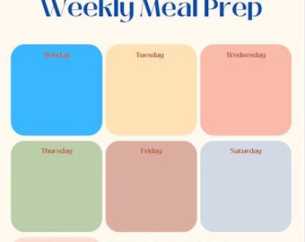 Weekly Meal Planner, Meal Prep Guide, Menu Planner, Instant Download ...