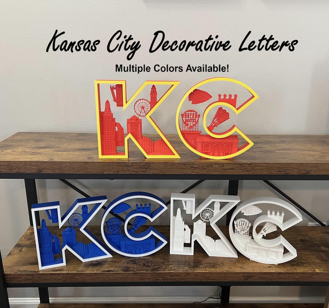 3D Printed Kansas City KC Decorative Letters - Etsy