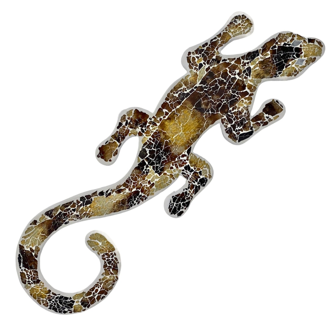 Glass Mosaic Wall Salamander, Chic Wall Decor and Good Luck Charm ...