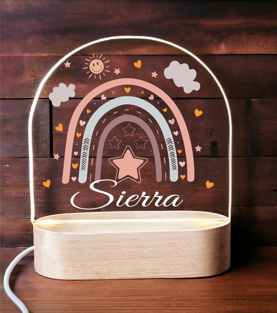 Personalized Baby Name Light Room Decor Custom Baby Gift Acrylic Light ...