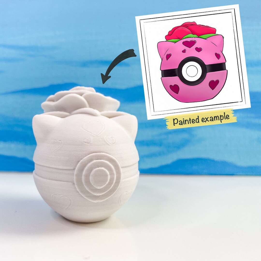 White Bulbasaur Pokeball Valentines Edition Paint your own Pokeball ...