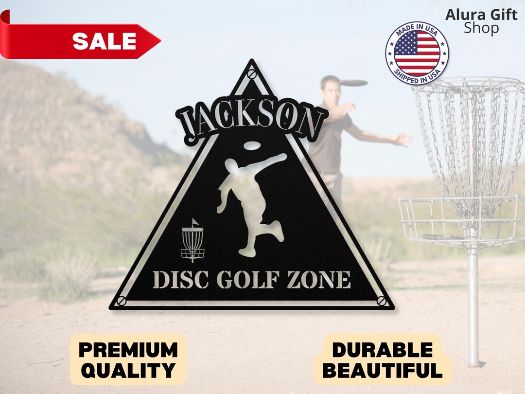 Custom Disc Golf Metal Wall Sign Disc Golf Sign Disc Golfer Name Sign ...