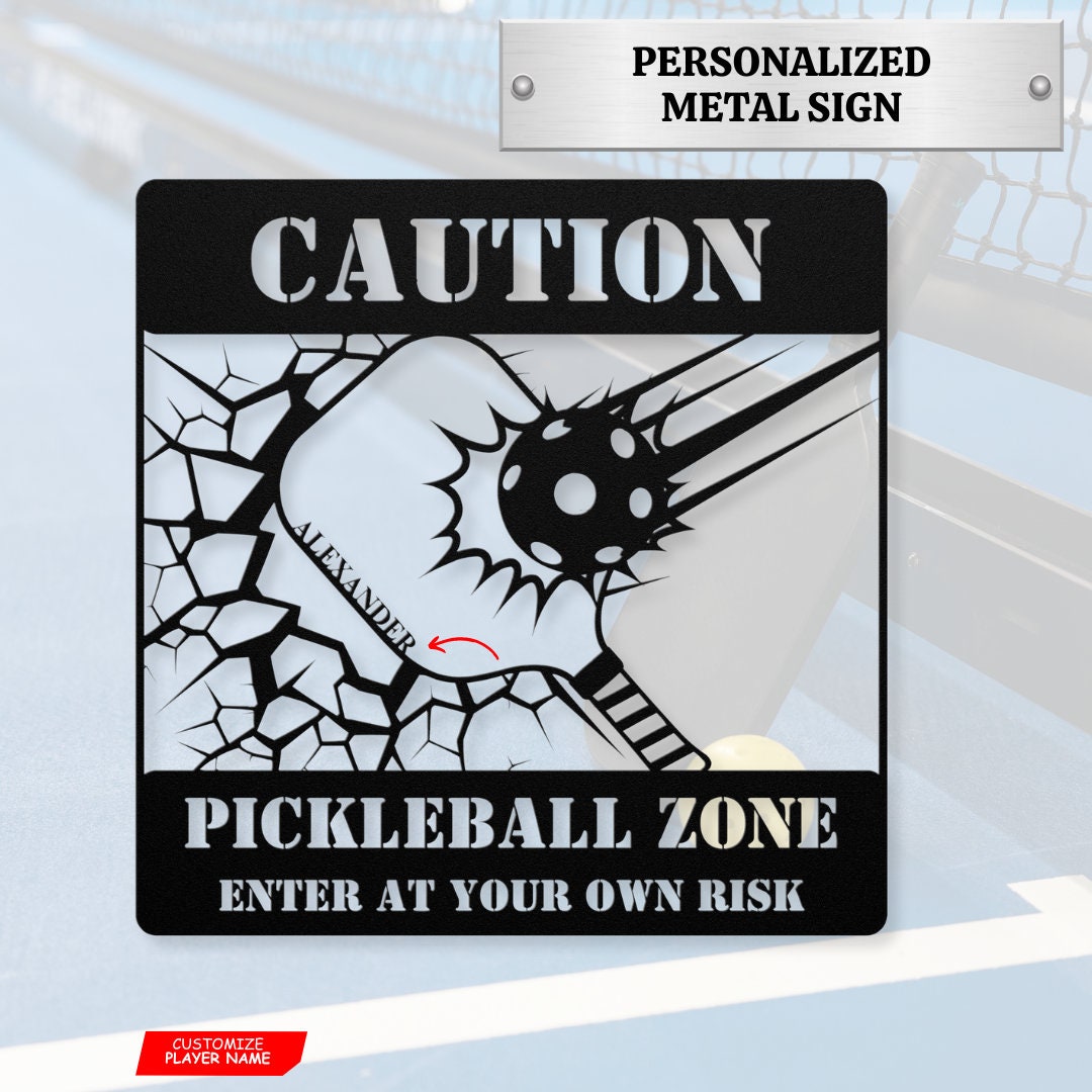 Custom Pickleball Metal Sign Pickleball Paddle Personalized Pickleball ...