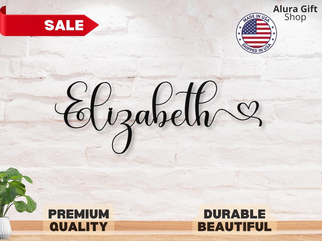 Custom Metal Word Sign Your Custom Text Custom Name Sign Cursive Name ...