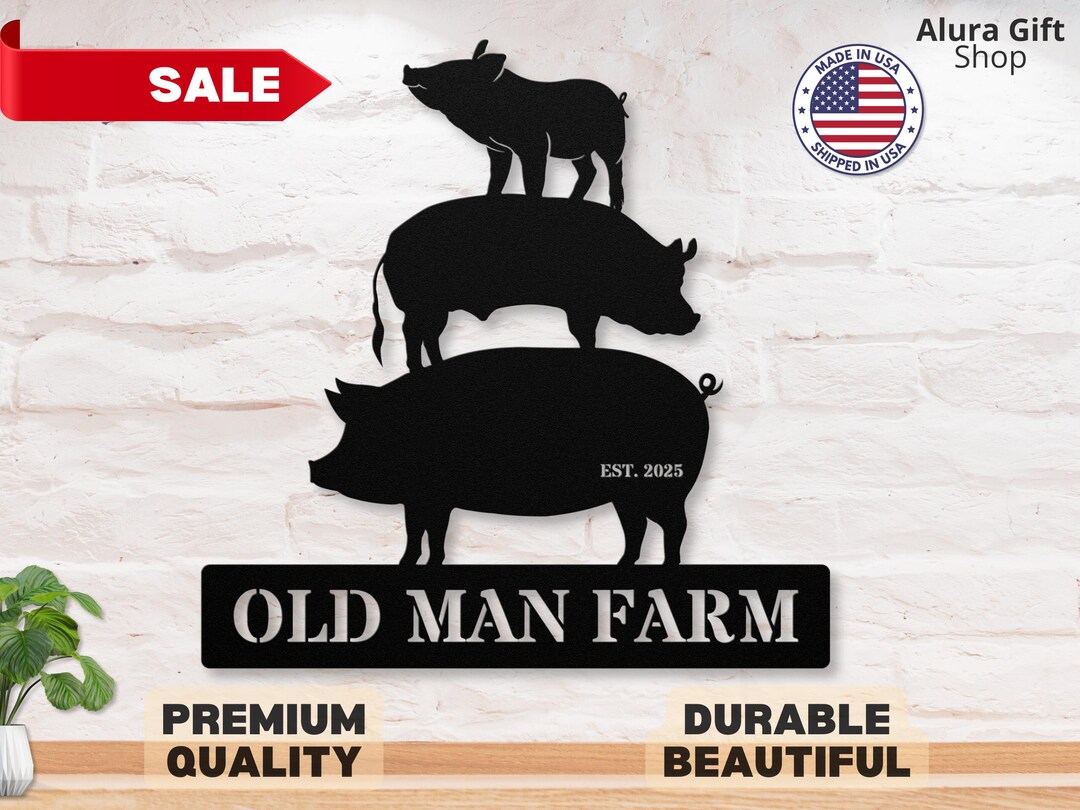 Custom Pig Metal Sign Metal Pig Sign Butcher Sign Butcher Shop Sign ...