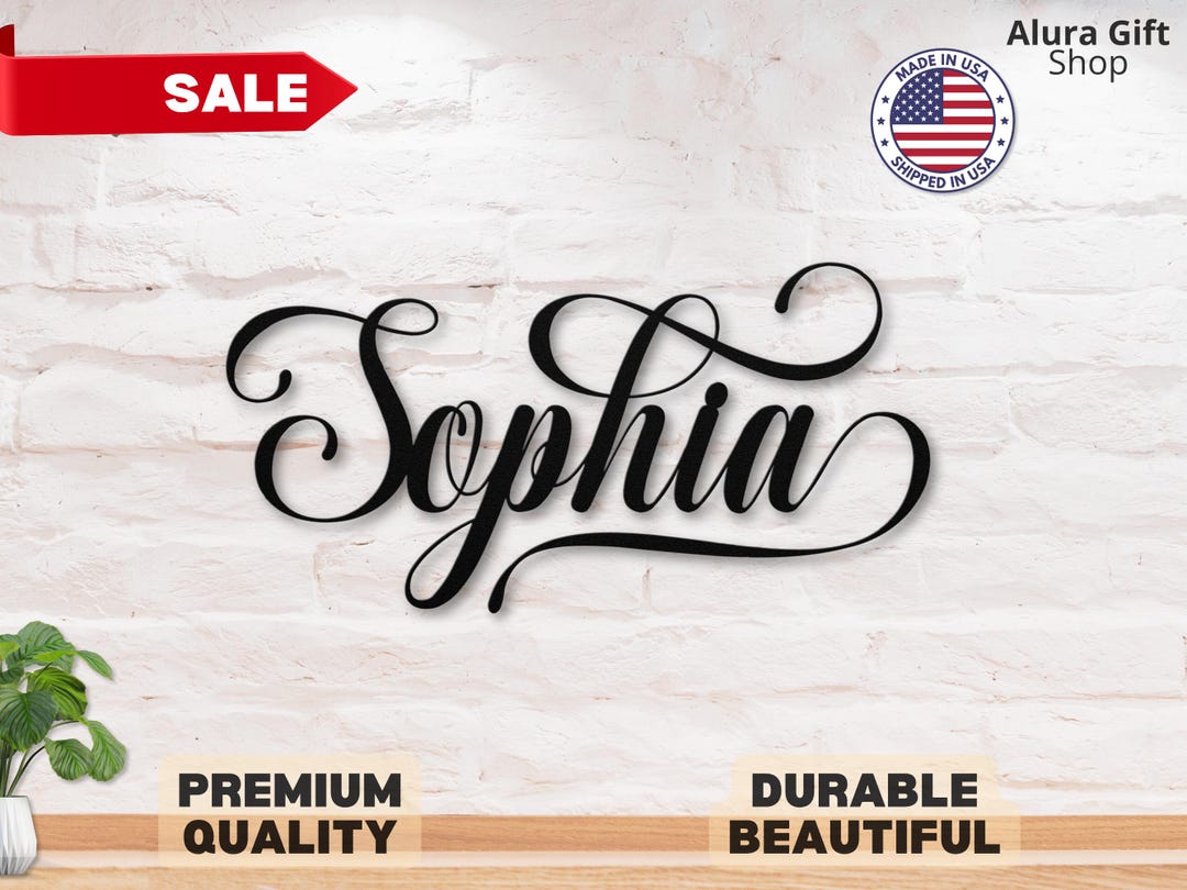Script Cursive Name Sign Custom Metal Word Plaque Laser Cut Metal Name ...