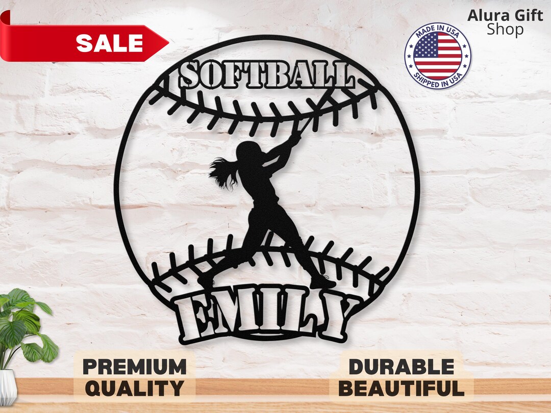 Custom Softball Sign Wall Decor Softball Room Sign Softball Metal Wall ...