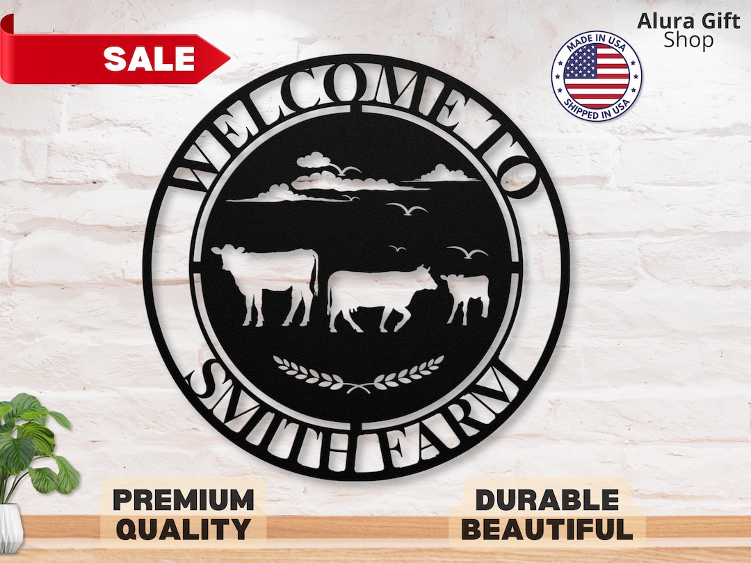 Custom Cow Metal Sign Farmhouse Sign Barn Metal Sign Farm Sign Cattle ...