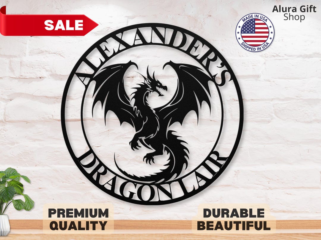 Custom Dragon Metal Sign Dragon Metal Decor Metal Dragon Sign Decor ...