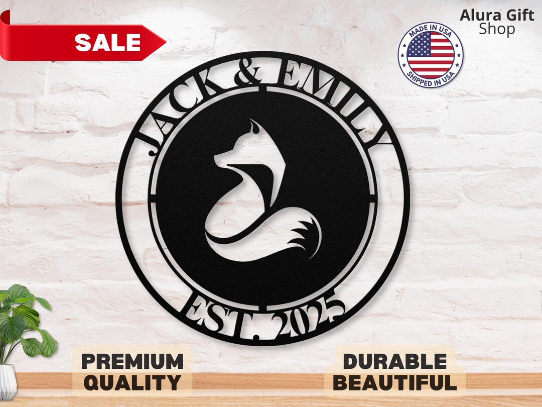 Custom Fox Metal Fox Sign Fox Sign Fox Metal Wall Art Metal Fox Design ...