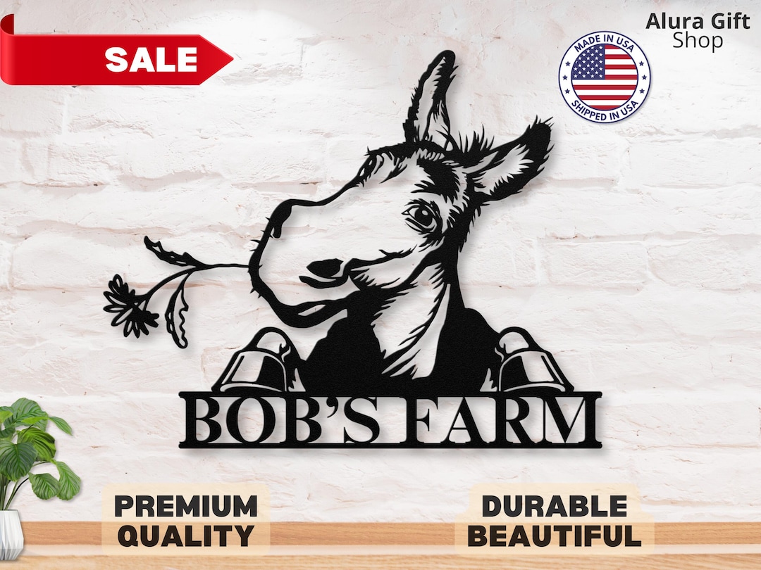 Custom Donkey Metal Sign Farmhouse Sign Farm Sign Donkey Metal Wall Art ...