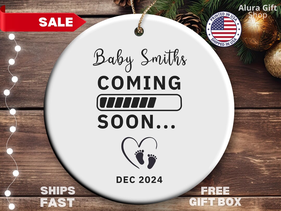 Pregnancy Announcement Ornament Baby Coming Soon Ornament Ultrasound ...