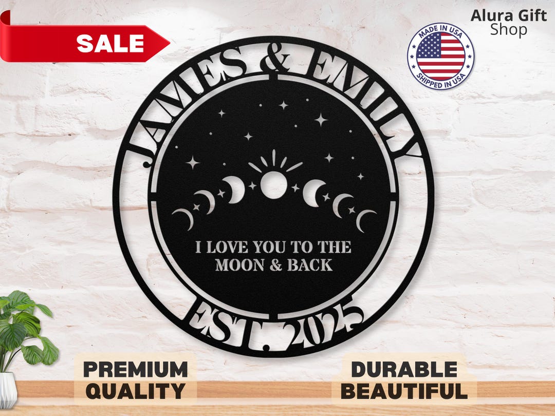 Custom Moon Metal Sign Moon Sign Metal Moon Phases Metal Moon Phase ...