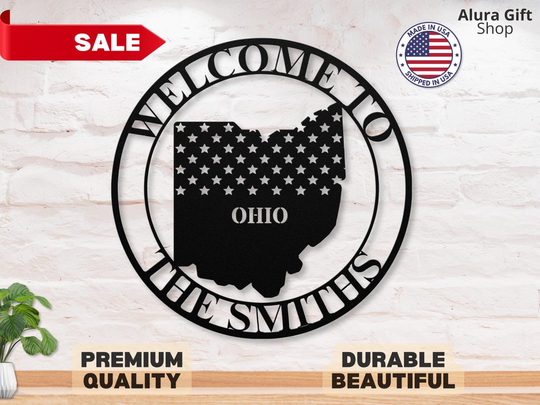 Custom Metal Ohio State Sign Ohio Metal Sign Ohio Metal Wall Art Ohio ...
