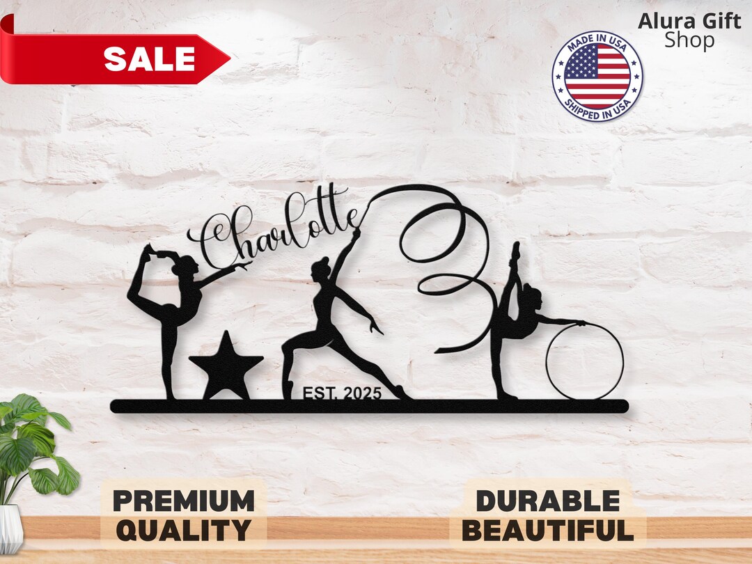 Custom Gymnastics Metal Sign Gymnastics Sign With Name Metal Gymnastics ...