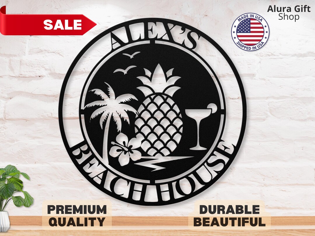 Custom Pineapple Metal Sign Pineapple Sign Pineapple Metal Art ...
