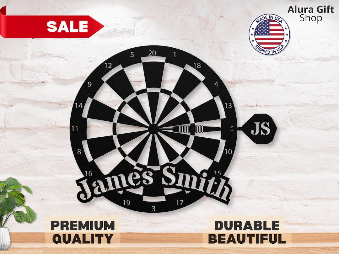 Custom Dart Metal Sign Dart Sign Dartboard Sign Game Room Decor Dart ...