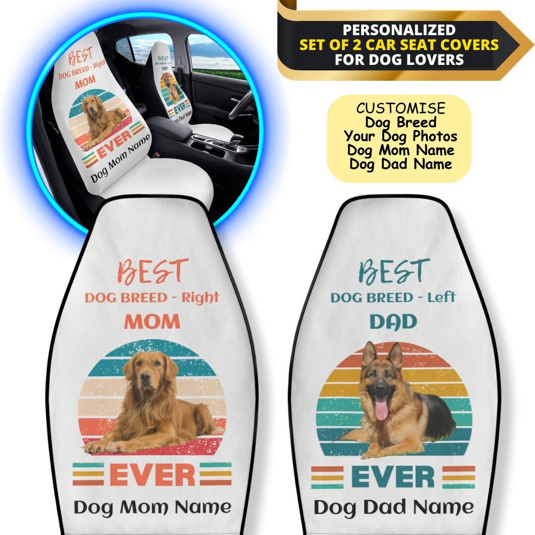 Custom Best Dog Breed Mom Ever Car Seat Cover Personalized Best Dog Dad ...