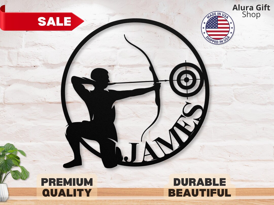 Custom Archery Metal Sign Archer Sign Name Archer Gift Archery Lover ...