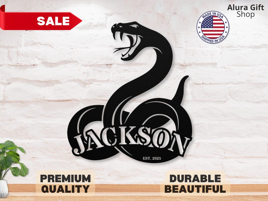 Custom Snake Metal Sign Metal Snake Signs Cobra Sign King Cobra Wall ...