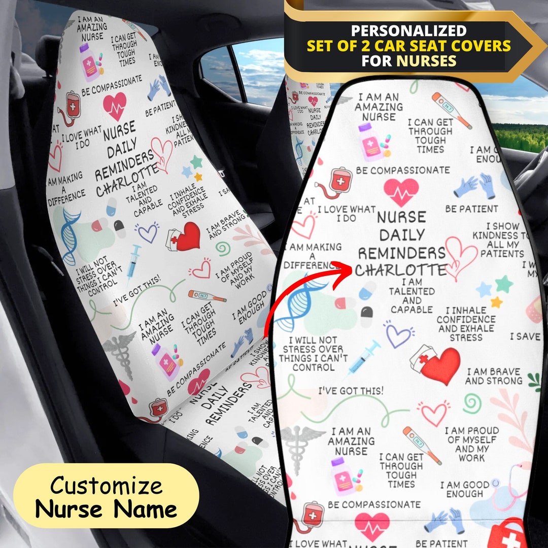 Personalized Nurse Daily Reminders Seat Covers for Car Custom Nurse ...