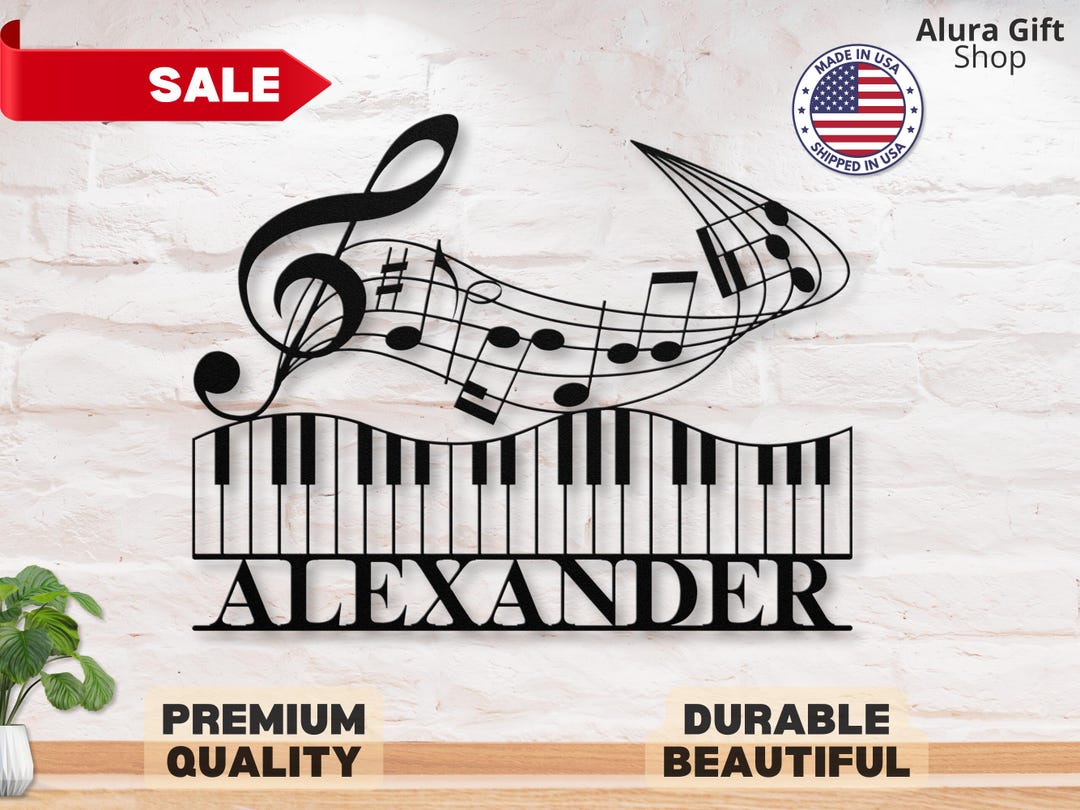 Custom Piano Metal Sign Music Studio Decor Piano Sign Piano Wall Art ...