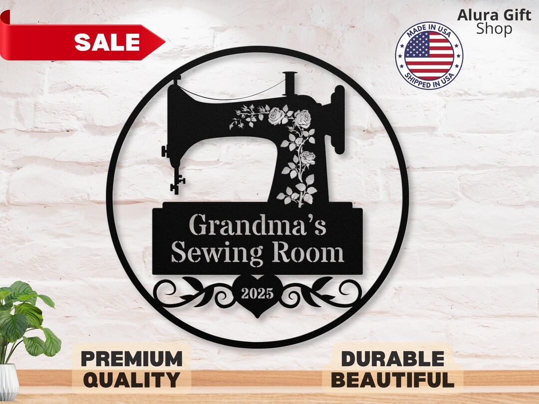 Custom Sewing Metal Sign Sewing Machine Sign Craft Sign Sewing Wall ...