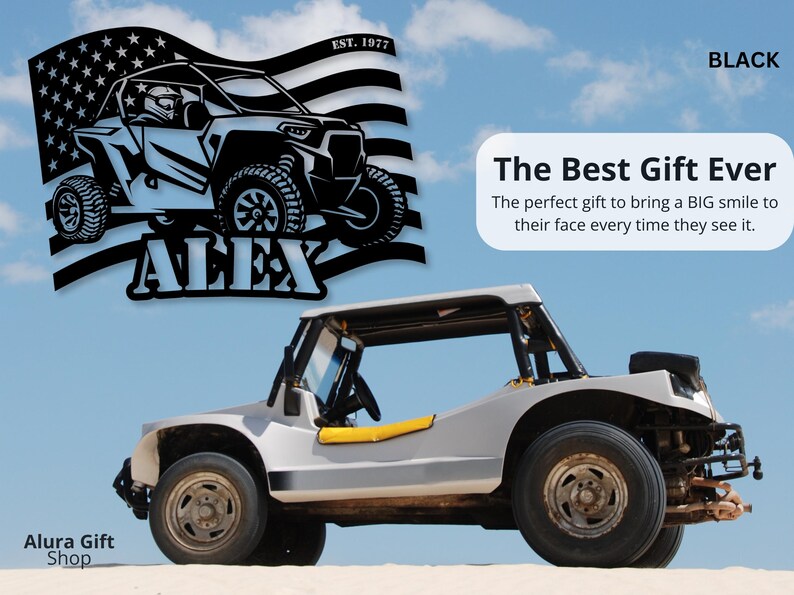 Custom UTV Metal Sign USA Flag Side by Side Sign Dune Buggy Gift ATV ...