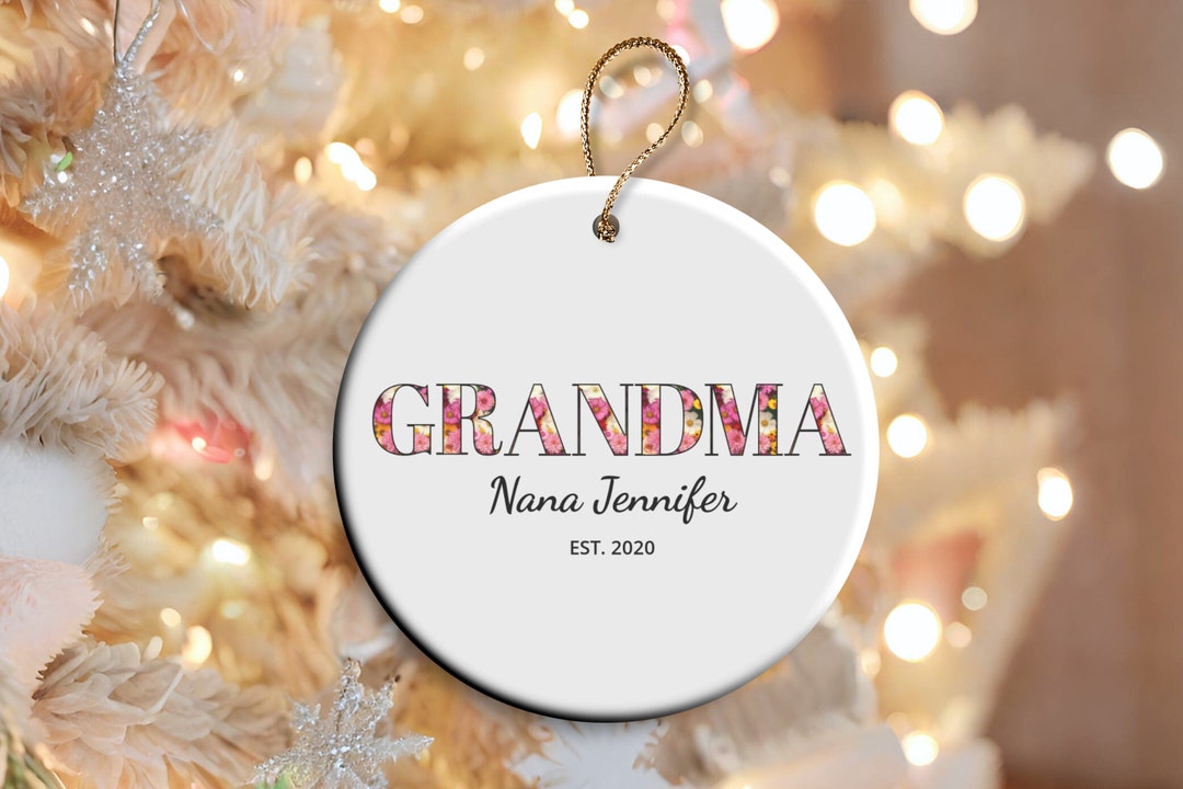 Custom Grandma Floral Ornament Grandmother Birthday Gift Christmas Gift ...