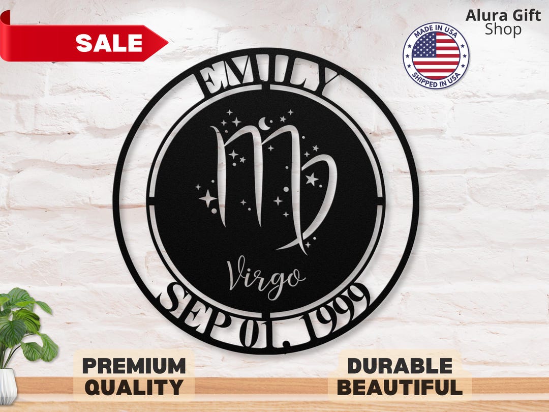 Custom Virgo Sign Horoscope Sign Wall Art Zodiac Sign Horoscope Sign ...