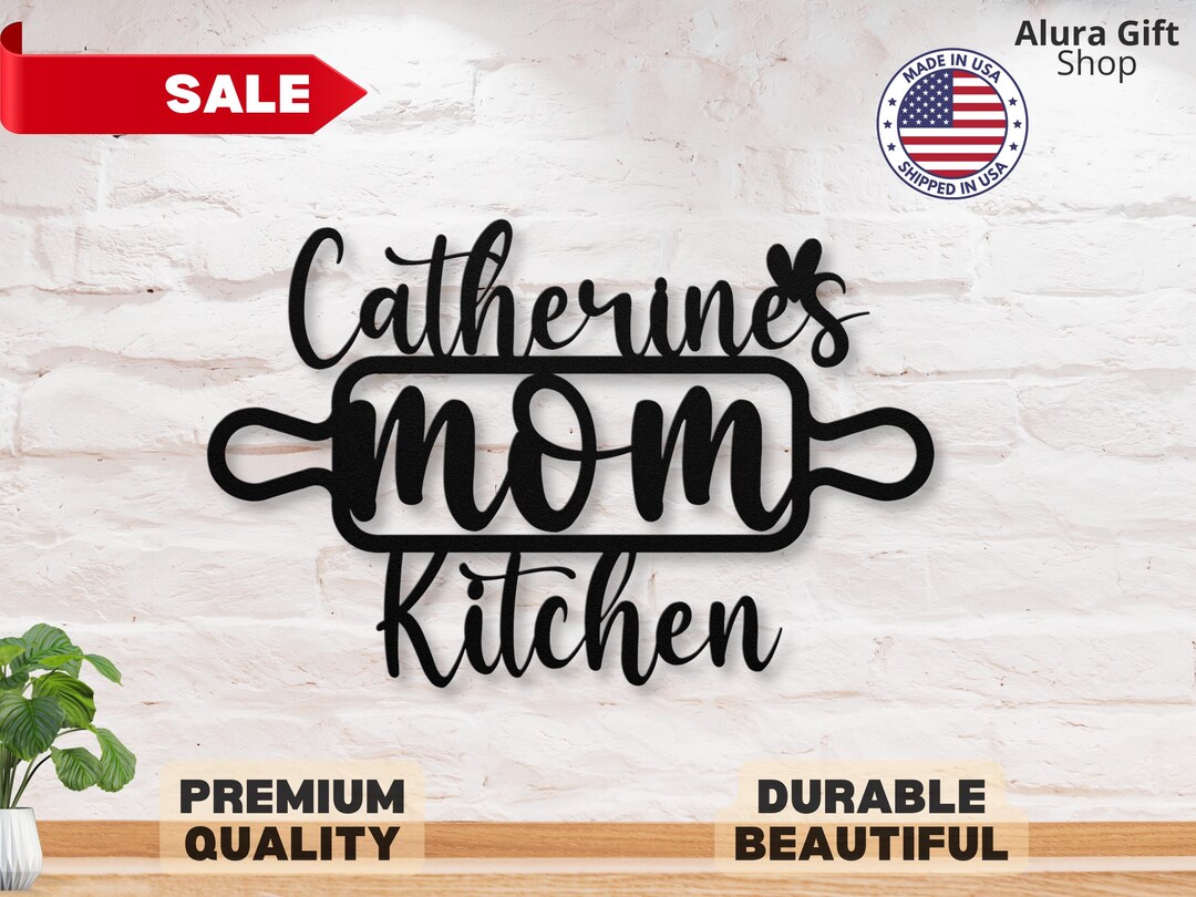 Custom Metal Kitchen Decor Wall Rolling Pin Art Kitchen Decor Kitchen ...