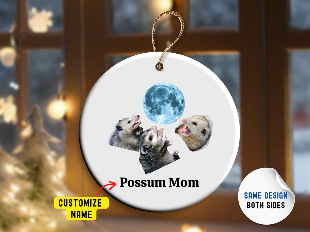 Custom Three Possums Howling at Moon Ornament Opossum Lover Funny ...