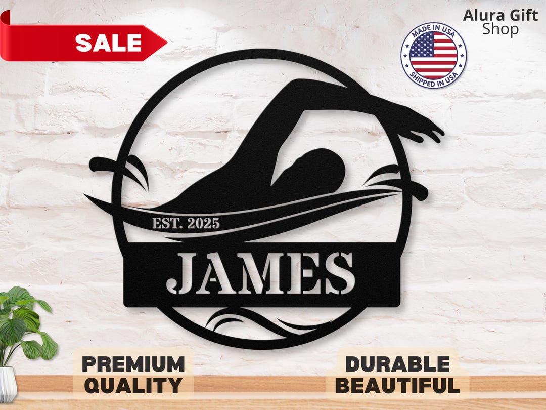Custom Swimming Metal Sign Swim Metal Sign Swimming Sign Swim Sign ...