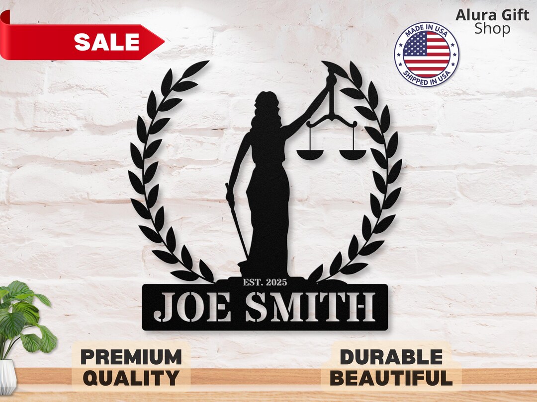 Custom Lawyer Metal Sign Attorney at Law Sign Lawyer Sign Paralegal ...