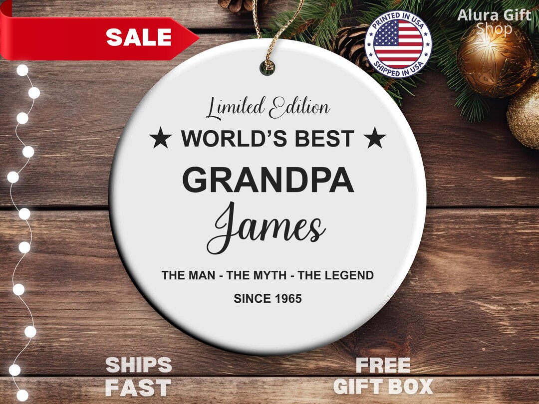 World's Best Grandpa Ornament Custom Father's Day Gifts for Grandpa ...