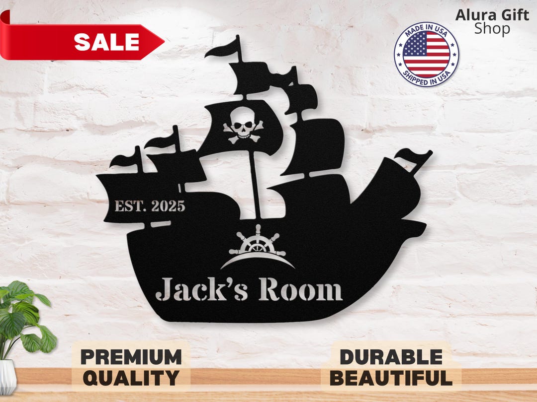 Custom Captain Sign Pirate Ship Sign Ship Wheel Sign Metal Pirate Ship ...
