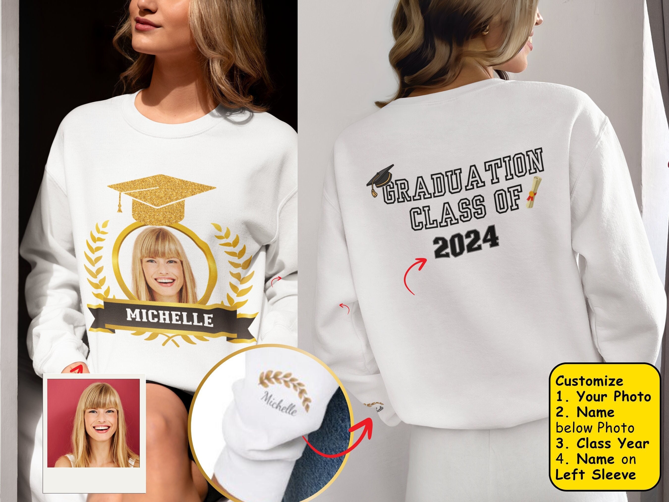 Custom Graduation Class of 2024 Sweatshirt Graduation Gifts Graduate ...