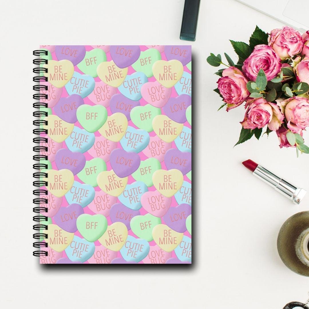 Valentine Conversation Heart Seamless Pattern, Valentine Candy Hearts ...