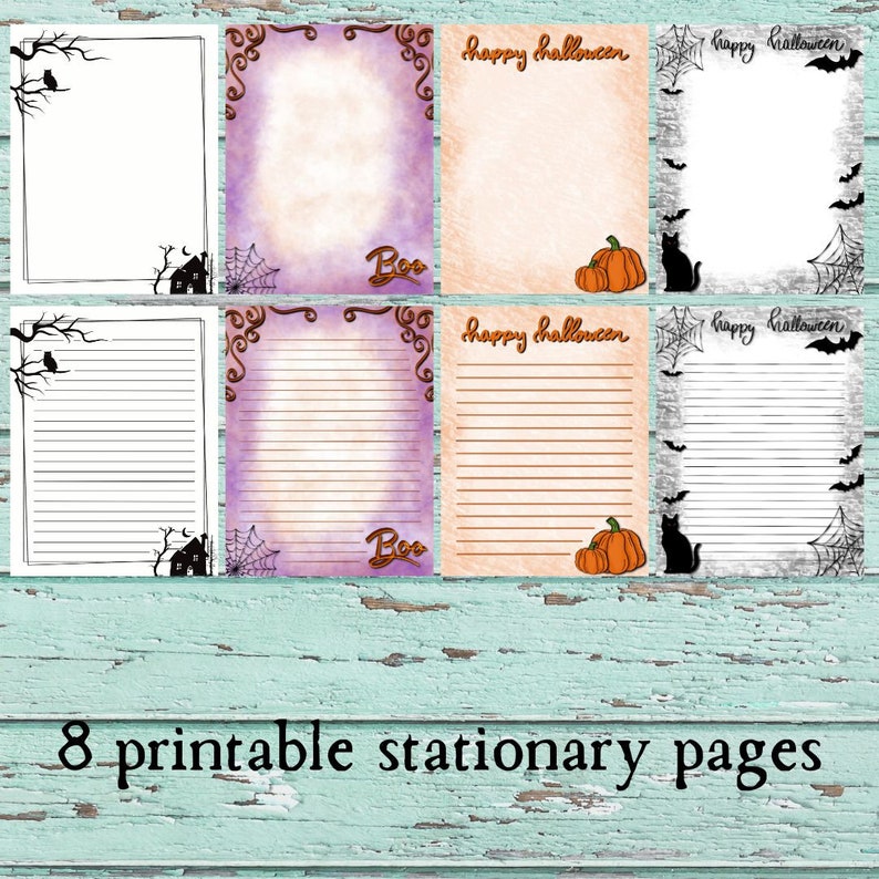Halloween Stationary, Printable Halloween Writing Paper, Fall Letter ...