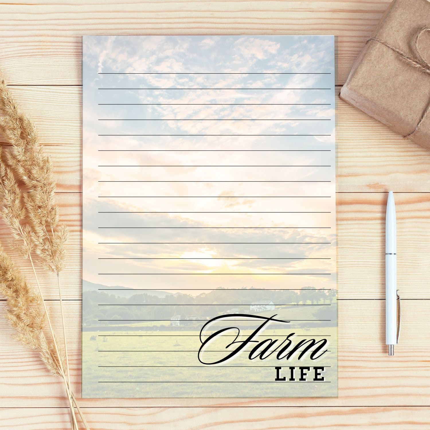 Farm Themed Lined Printable Stationary 8.5X11, 5X7, 5X5 Sizes | Print ...