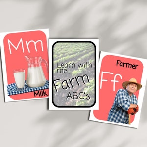 Farm Theme ABC Flashcards | Printable Flashcards | Alphabet Flashcards ...