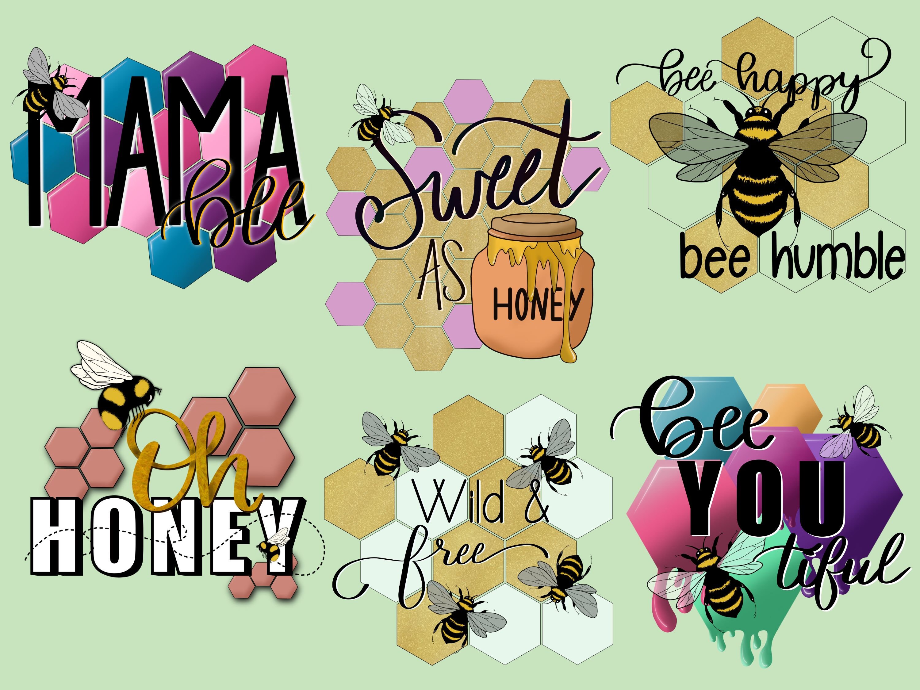 Bee Themed Digital Images for Sublimation or Digital Stickers - Etsy