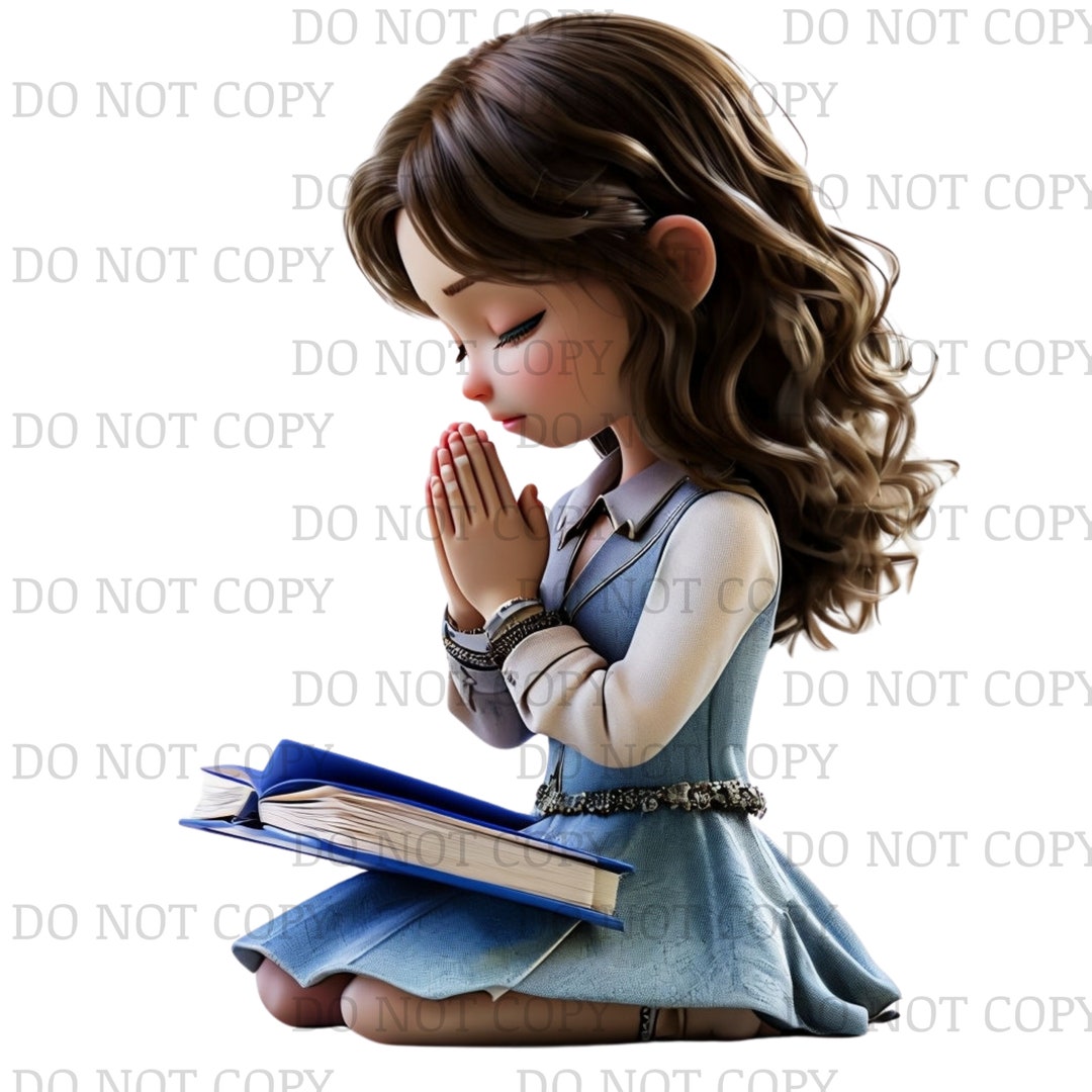 Girl Praying PNG for Sublimation or Digital Sticker - Etsy