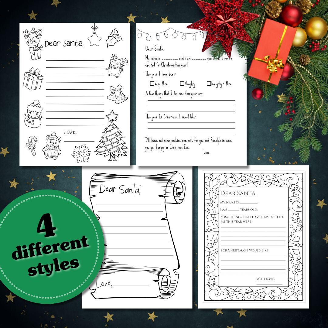 Letters to Santa, Kids Letters to Santa, Christmas Printable, Holiday ...